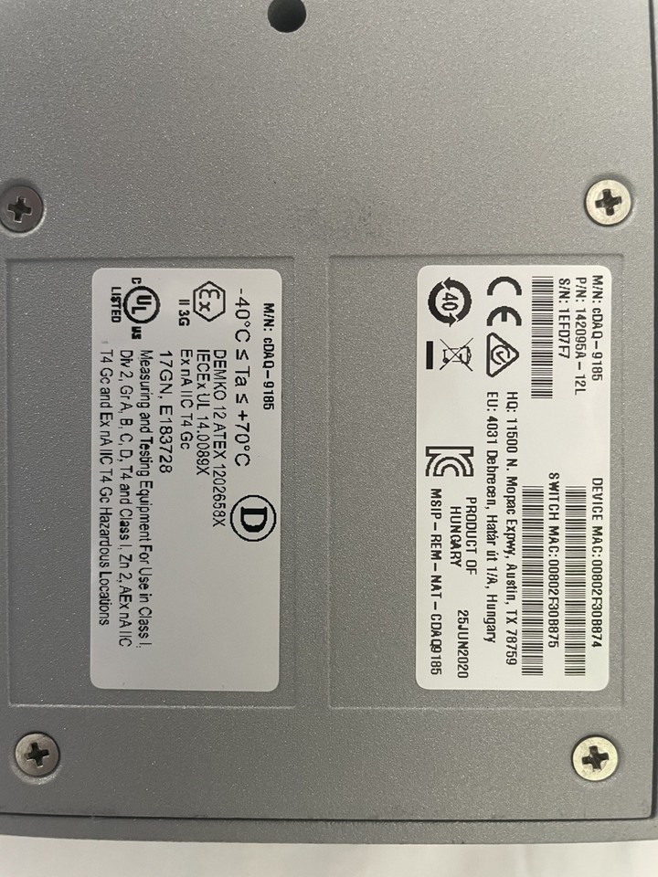 NI cDAQ-9185 DAQ CHASSIS omron S8VK power supply plc compact automation ...