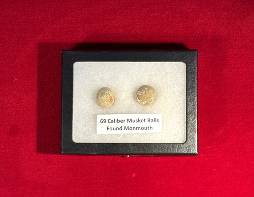 RARE REVOLUTIONARY WAR 69 CALIBER 2 MUSKET BALLS FROM BATTLE OF ...