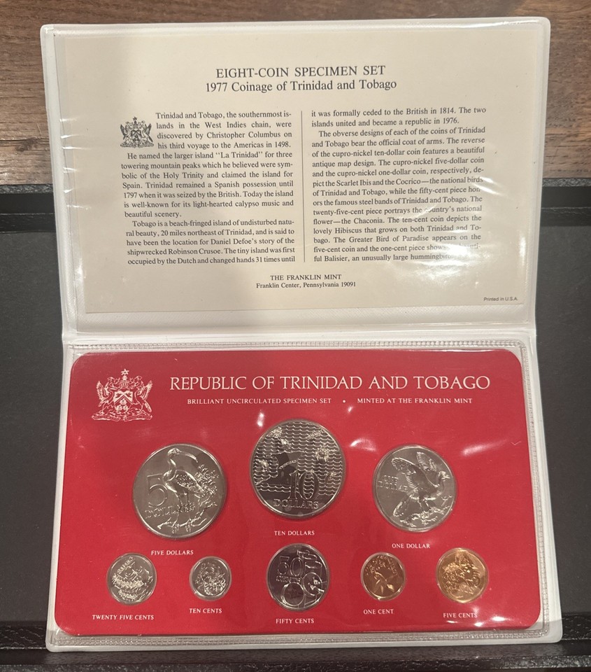 1977 Trinidad and Tobago 8pc Specimen Coin Set | eBay