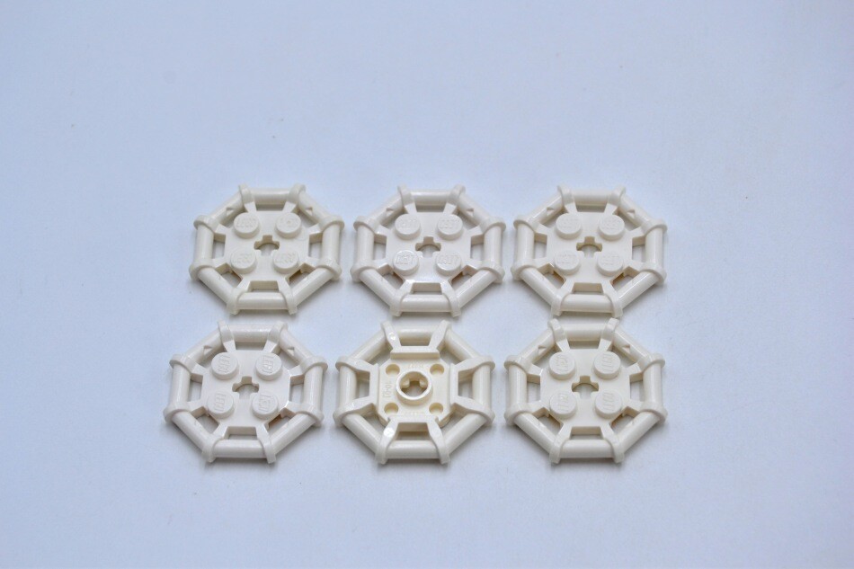 LEGO 6x Ring White White Plate Modified 2x2 Bar Frame Octagonal 75937 ...