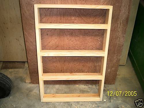 4 SHELF 18 X 27 SOLID PINE WOOD SPICE RACK, WALL MOUNT WITH 3 INCH ...