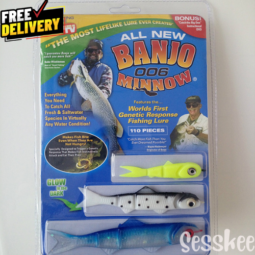 Banjo Minnow 006 - 110 Piece Fishing System Free Shipping Soft Plastic ...