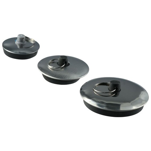 Tub Kitchen 3 Sizes Plugs Stainless Drain Stopper Pull Ring | eBay ...
