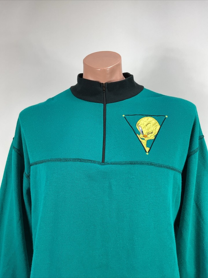 Vtg Warner Bros Looney Tunes TWEETY BIRD Fleece Bath ROBE M Pullover ...