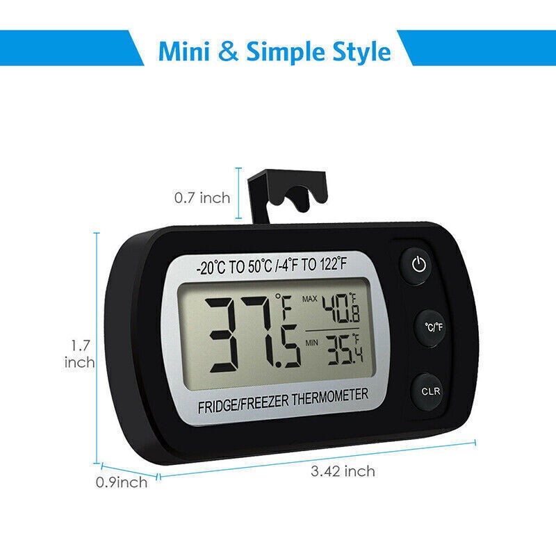 Fridge Freezer Digital Thermometer With Min/Max & CURRENT Temperature ...
