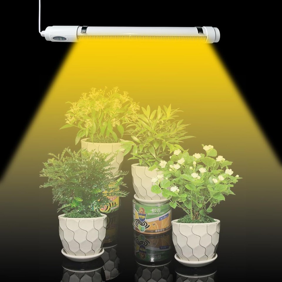 Bright Solar Powered Grow Light with Batteries Full Spectrum Growing ...
