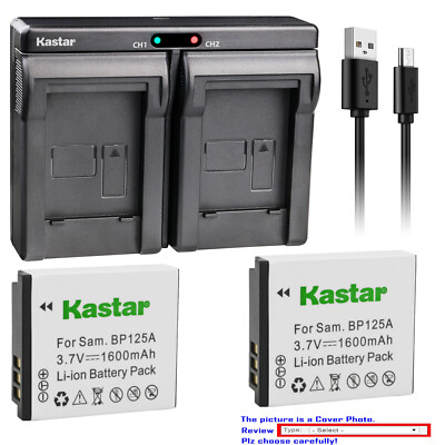 Kastar Battery Dual USB Charger for Samsung IA-BP125A IABP125A BP125A ...