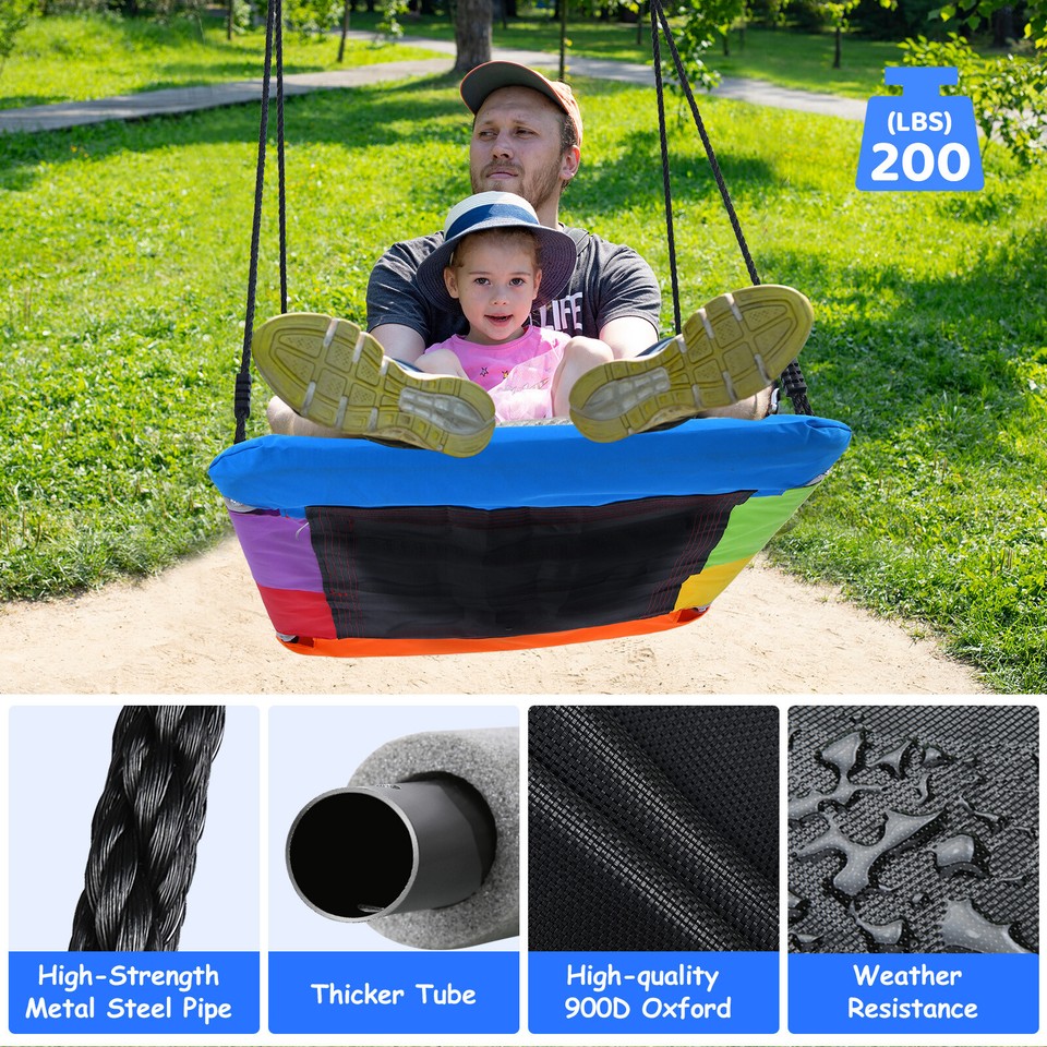 Hapfan 3 in 1 Heavy Duty Swing Set with Platform Swing, Belt Swings ...