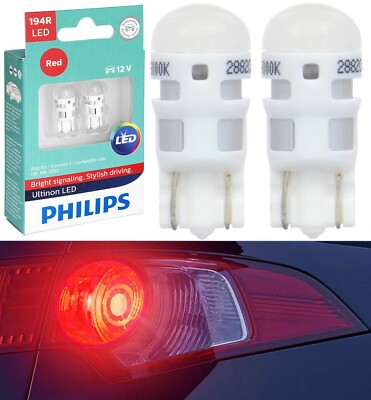 Philips Ultinon LED Light 194 Red Two Bulb License Plate Show Replace ...
