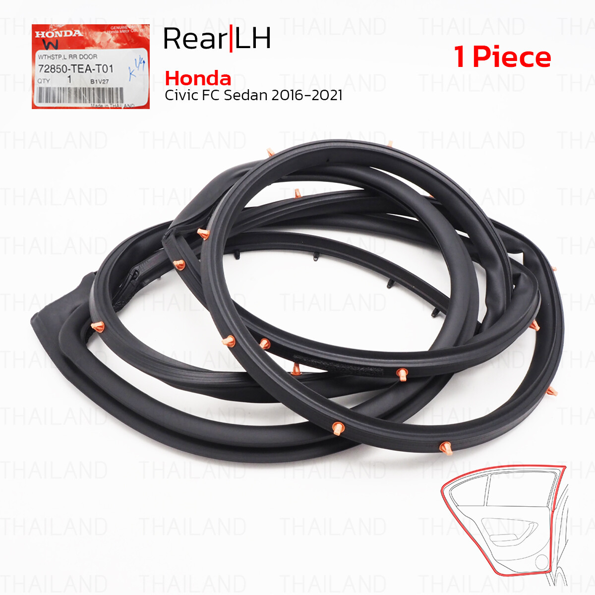 Genuine Honda Weatherstrip L Rear Door 72850-TEA-T01 for sale online | eBay