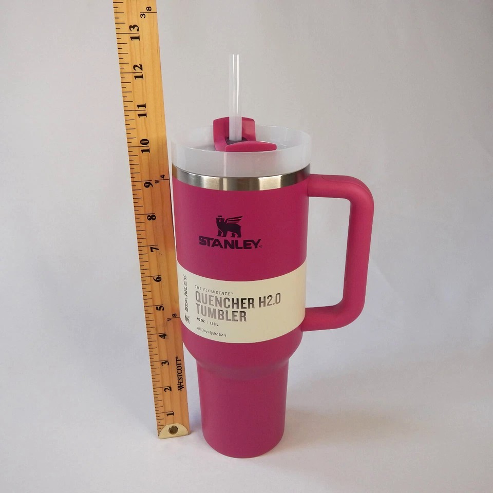 Stanley 40oz Tumbler H2.0 FlowState Fuschia Leakproof Pink Cup USA Fast ...