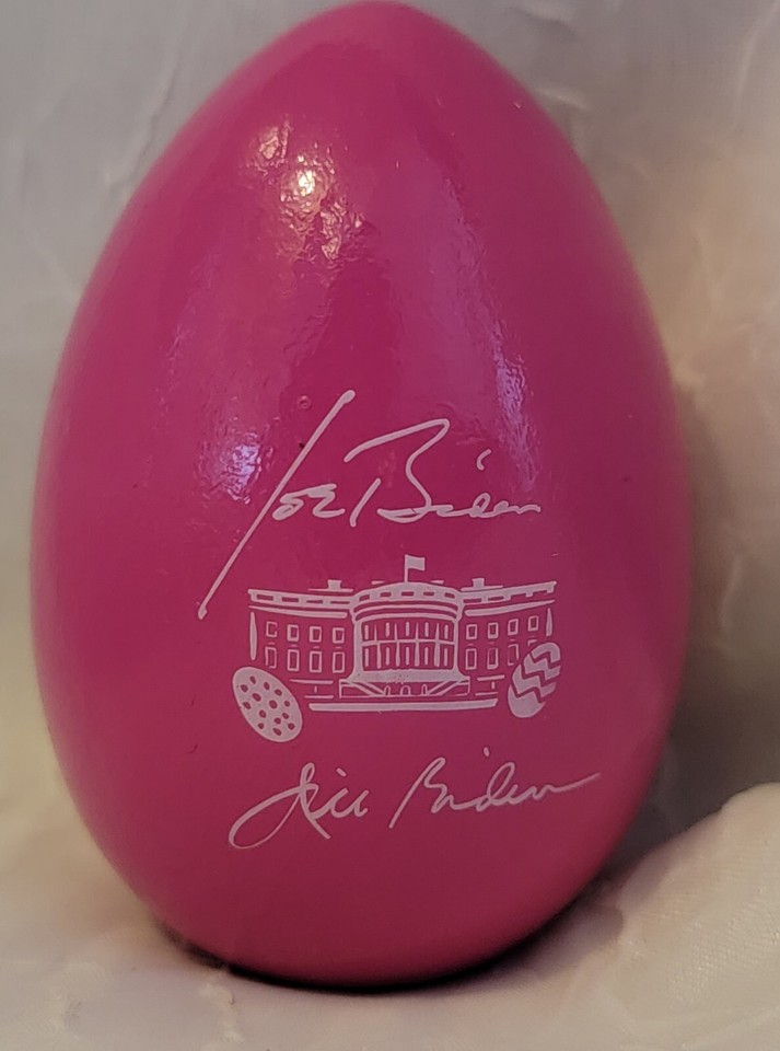 PINK 2024 OFFICIAL White House Wooden Easter Egg Signed Single Bunny Book NEW | eBay