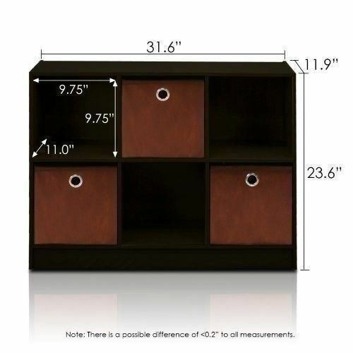 Espresso Brown 6 Cube Wooden Bookcase Bookshelf Office 3 x 2 Storage ...