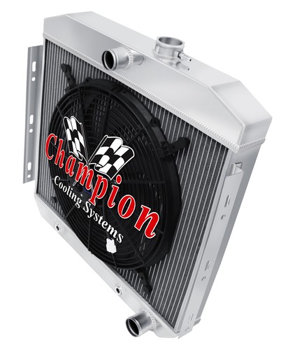 MN 2 Row 1" Tubes Radiator,16" Fan for 1955 1956 Chevrolet Bel Air 6 ...