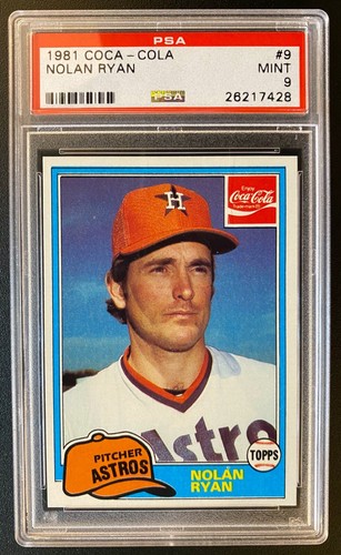 1981 Coca-Cola Nolan Ryan PSA 9 Mint Houston Astros #9 Coke Topps ...