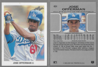 JOSE OFFERMAN (2) 1990 Leaf Rookie #464. DODGERS | eBay