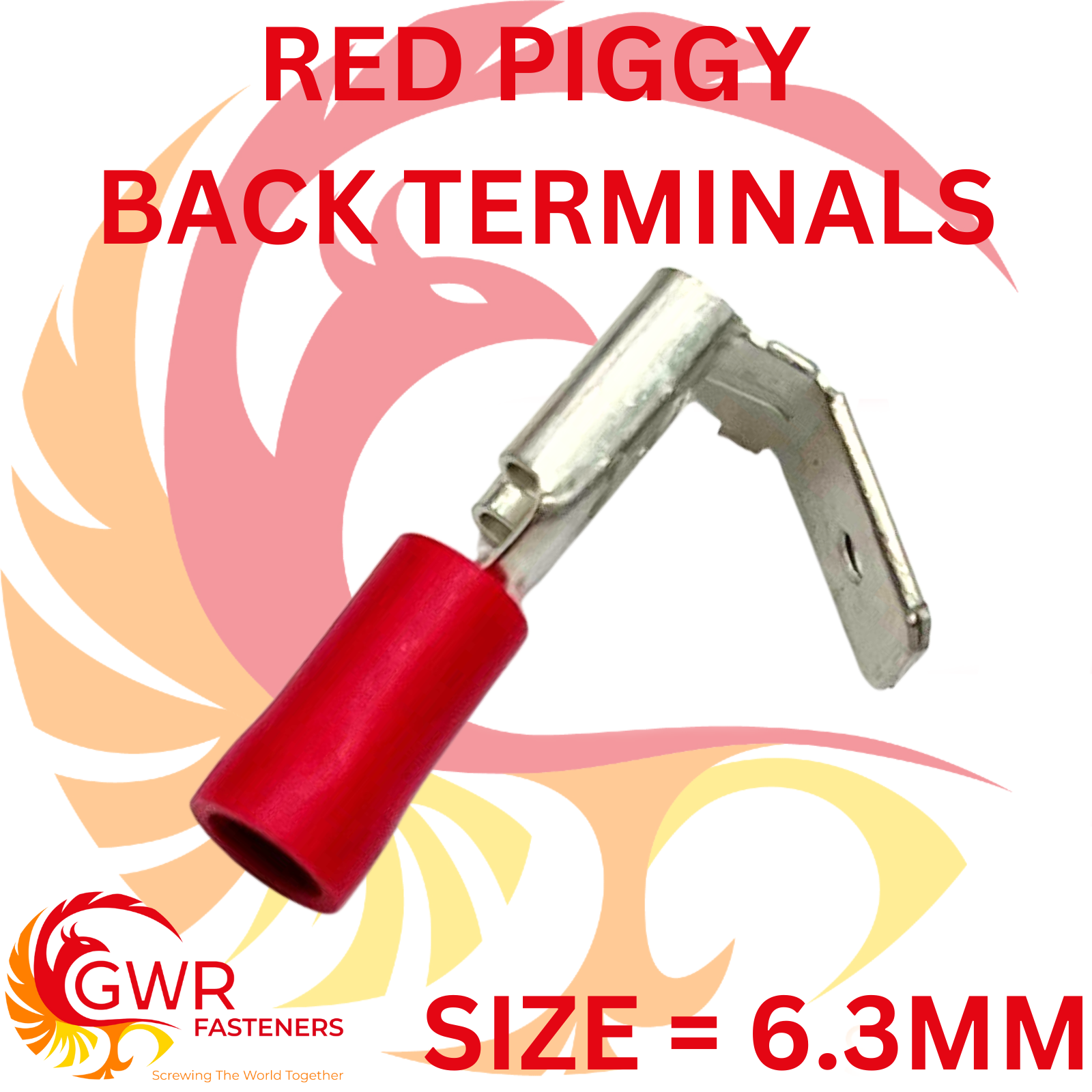 PIGGY BACK INSULATED CRIMP SPADE ELECTRICAL TERMINALS PIGGYBACK RED ...