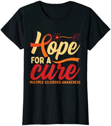 Hope For A Cure Ms Multiple Sclerosis Awareness Ladies' Crewneck T ...