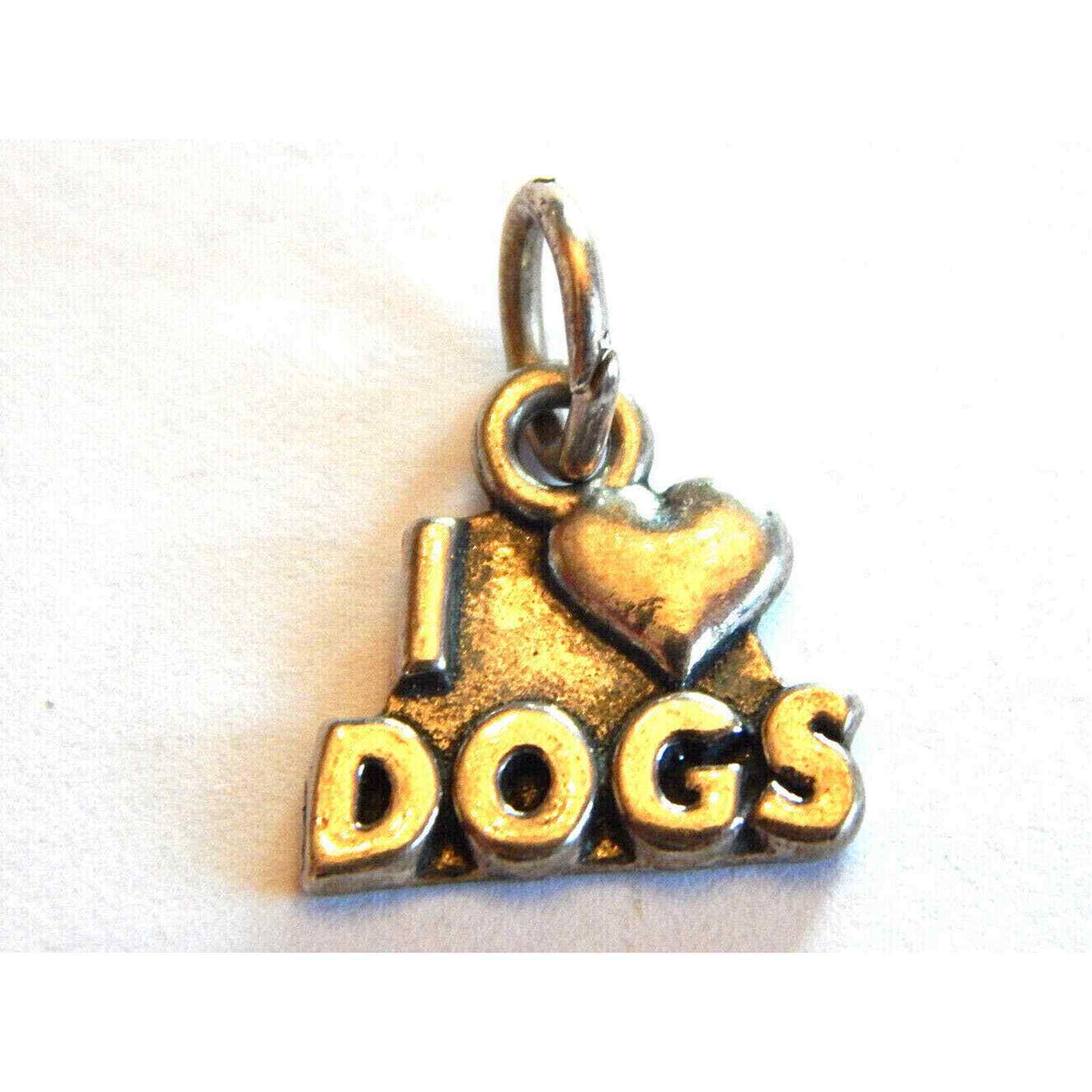 Vintage Sterling Silver I Love Dogs Charm For Bracelet Dog Lover ...
