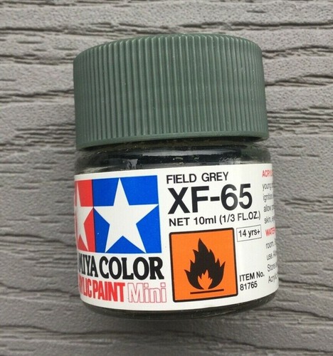 TAMIYA 10 ML. (1/3 OZ.) XF-65 FIELD GREY MINI ACRYLIC PAINT BOTTLE ...
