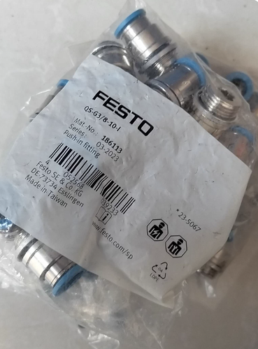 10PC FESTO Pneumatic connector 186113 QS-G3/8-10-I | eBay UK
