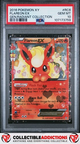 2016 Pokemon Xy Generations Radiant Collection #RC6 Flareon Ex PSA 10 ...