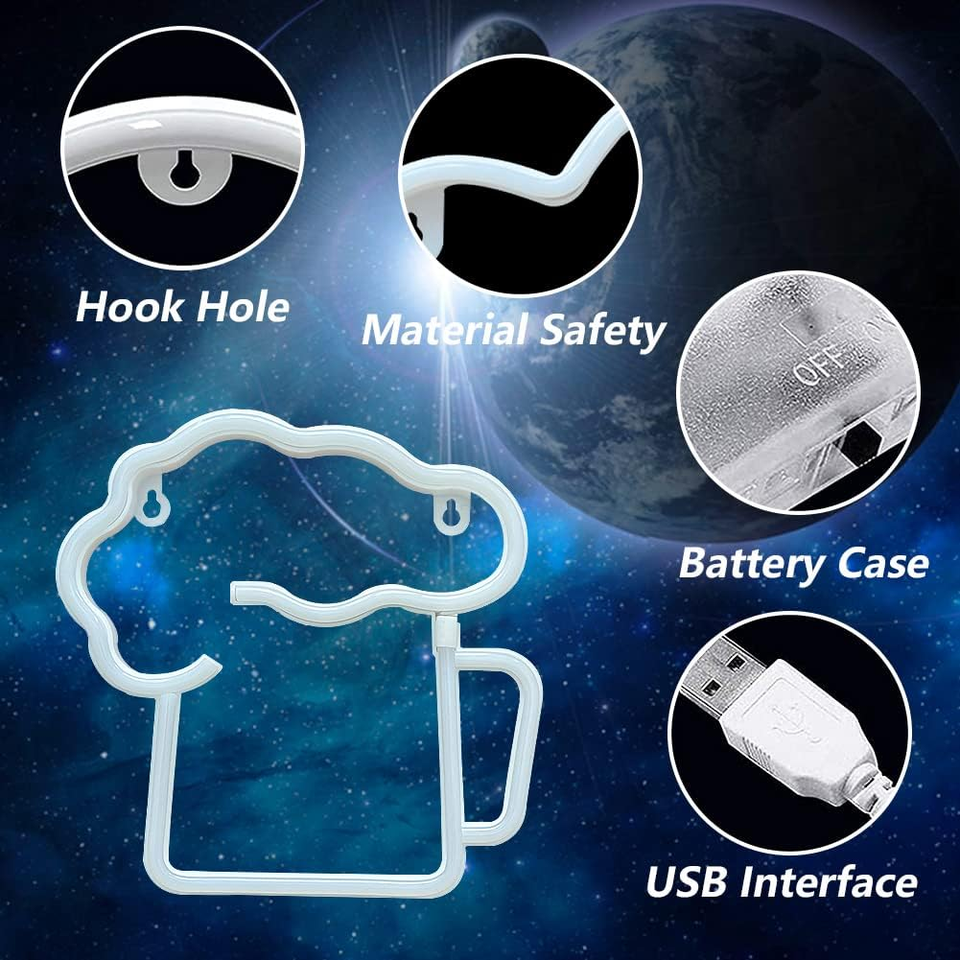 Luci Al Neon Insegna Al Neon a Birra Barra Alimentata a Batteria O USB ...