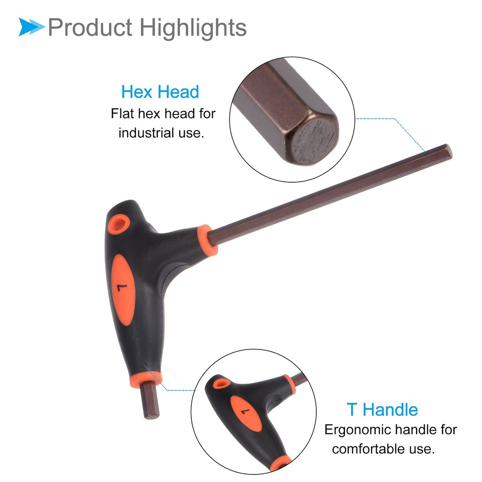T-Handle Hex Key 7mm S2 Metric Size Wrench for Auto Maintenance | eBay UK