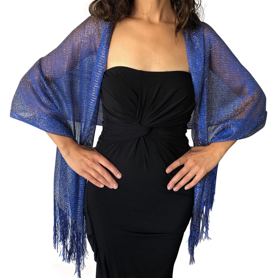 Central Chic Shimmer Sparkly Shawl Stole Scarf Wrap For Weddings Proms ...