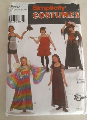 Simplicity Sewing Pattern 8830 Costume Flapper Maid Witch Fairy Sizes 7 ...