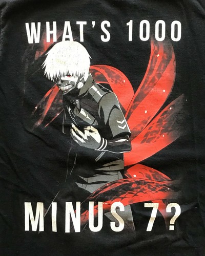 Tokyo Ghoul What’s 1000 Minus 7? T-Shirt, Black, Size Small | eBay