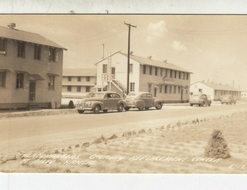 RPPC Fort Riley, KS headquarters Real Photo Postcard Vintage | eBay