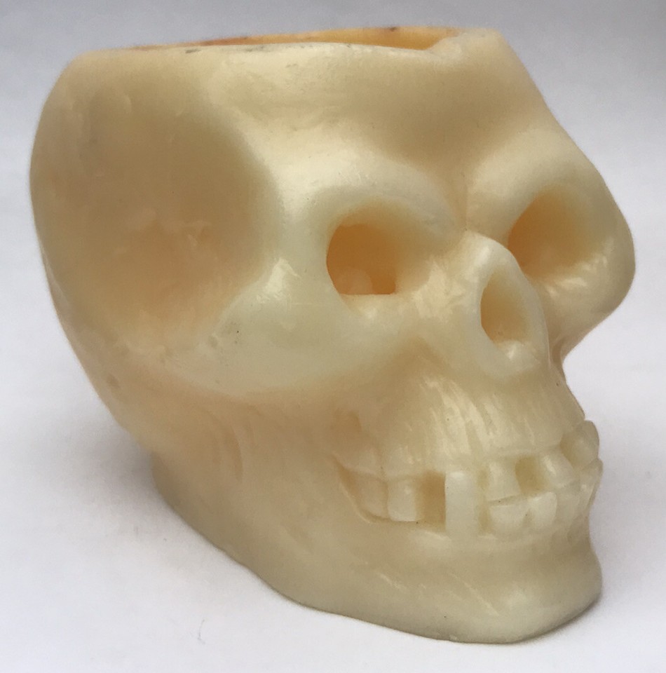 Wax Skull - Vintage - Candle Holder - Seance Party Decor - Costume ...