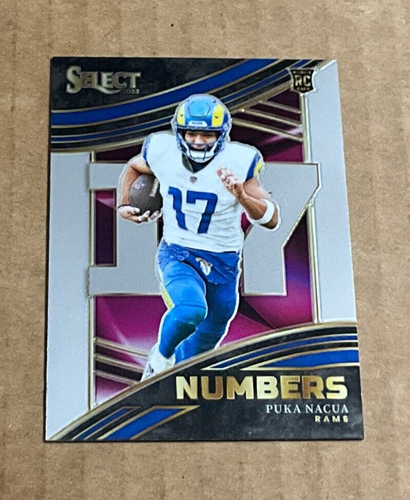 2023 Panini Select Numbers # NMB-PNA Puka Nacua Rookie Los Angeles Rams ...