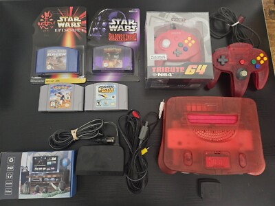 Nintendo 64 Watermelon Red Funtastic USA Console Controller N64 Lot ...