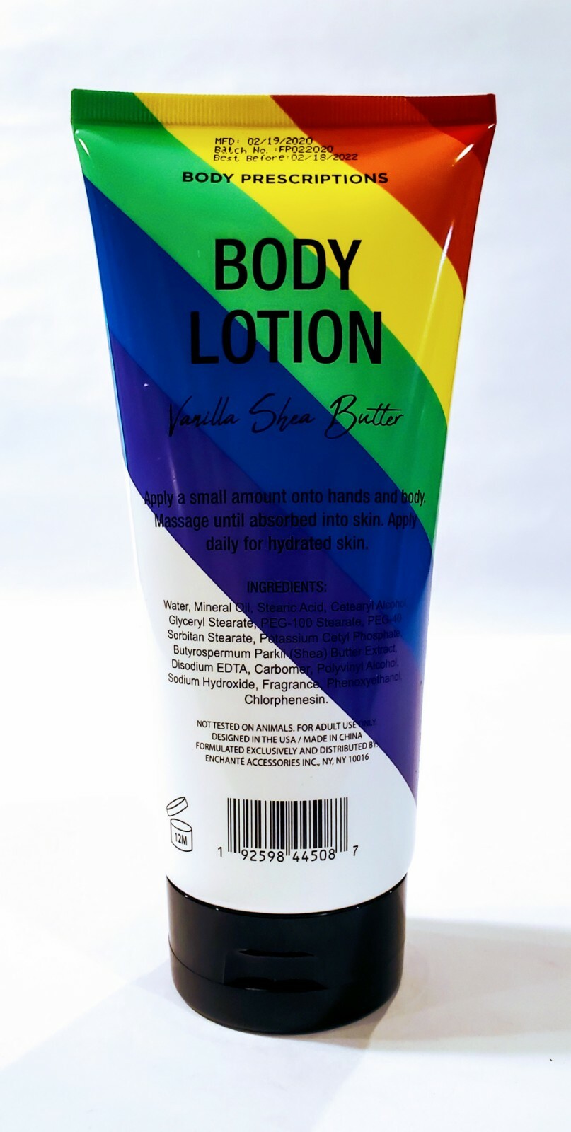 Body Prescriptions Vanilla Shea Butter 12 oz Lotion Pride Rainbow Foil ...