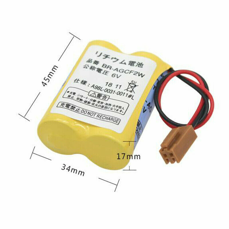 6Pcs BR-AGCF2W 6V Battery For FANUC A98L-0031-0011#L PLC battery +Brown ...