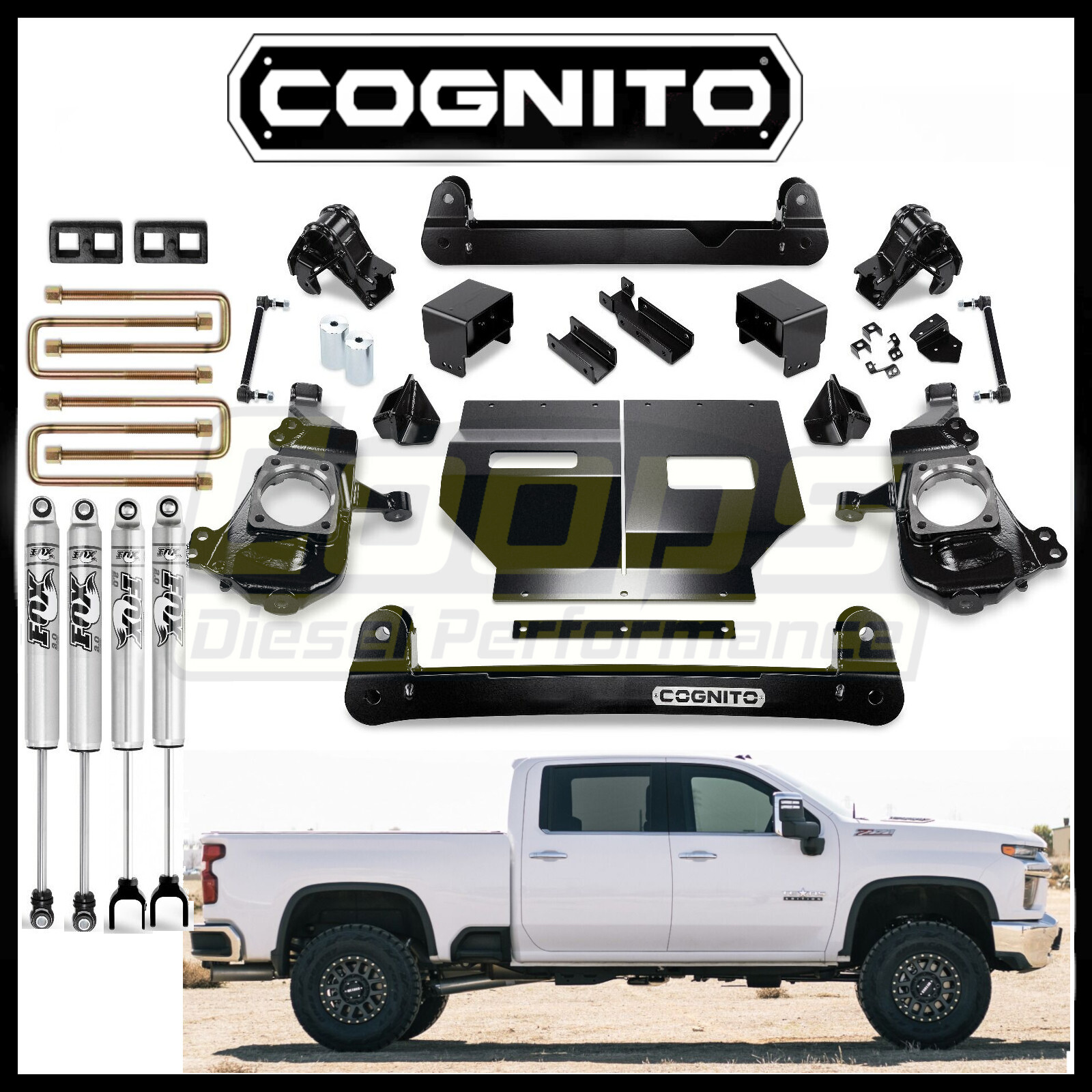 Cognito 4" Suspension Lift Kit w/ Fox Shocks 20-23 Silverado Sierra ...