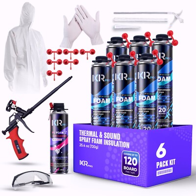 Spray Foam Insulation Kit (6 PK Kit-25.4oz) Expanding Foam Sealant | eBay