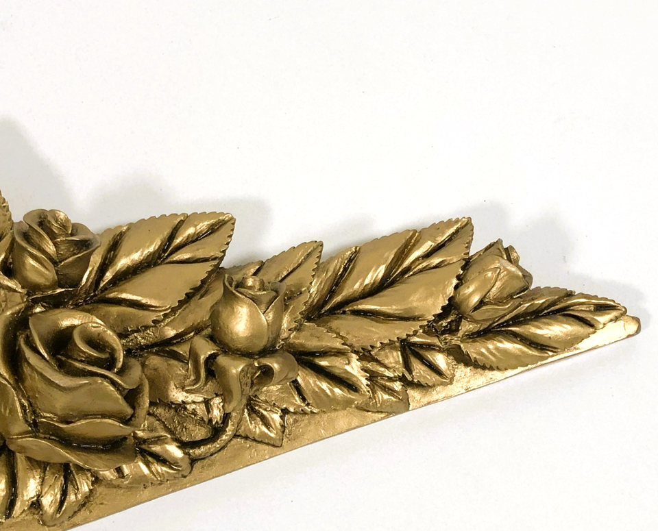 Vintage Gold Gilt Carved Heavy Resin Rose Pediment for Doorway Artwork ...