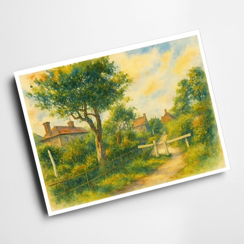 A6 PRINT - Church Walk, Motcombe - Vintage Art Style | eBay UK