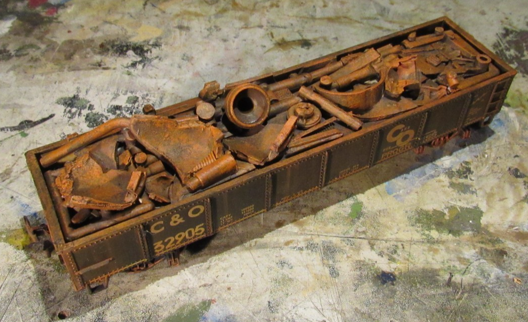 Ho scale handmade scrap gondola load 4 | eBay
