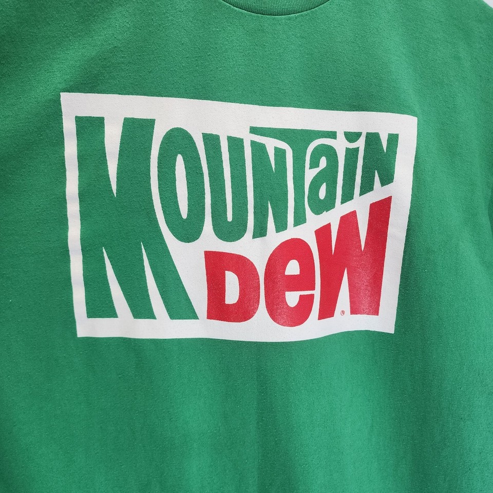 Mountain Dew Vintage Logo Orginal Dew Shirt Green Single Stitch USA Men ...