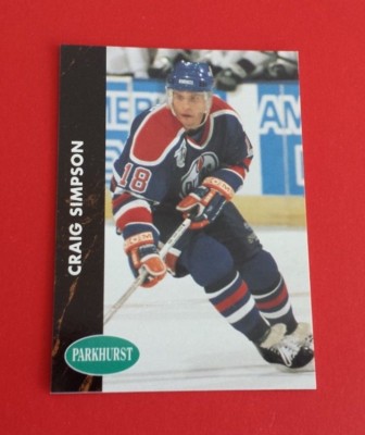 1991/92 Parkhurst Hockey Craig Simpson Card 54 Edmonton Oilers | eBay