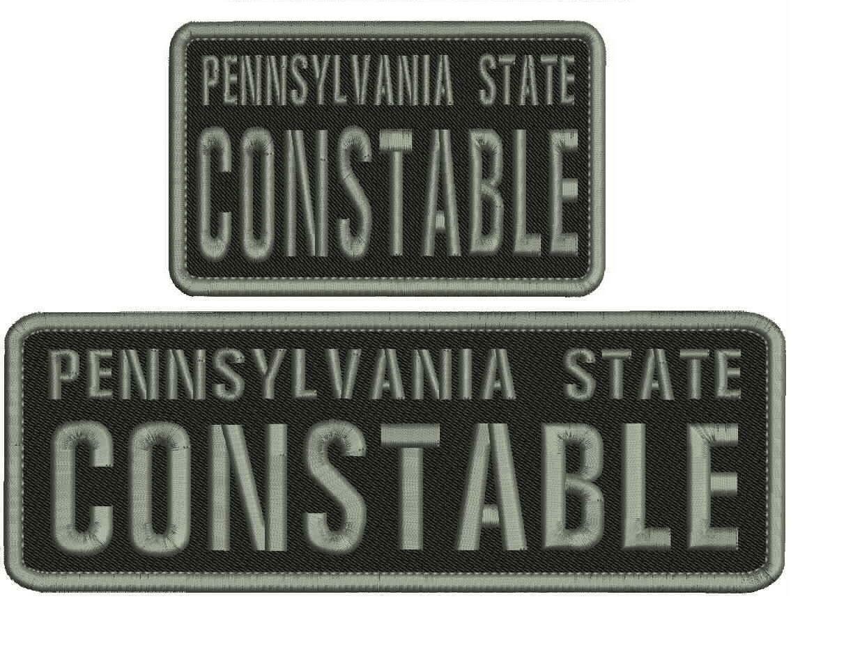 PA state constable embroidery patches 3X9 and 3x5 hook on back BLACK ...