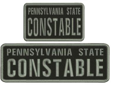 PA state constable embroidery patches 3X9 and 3x5 hook on back BLACK ...