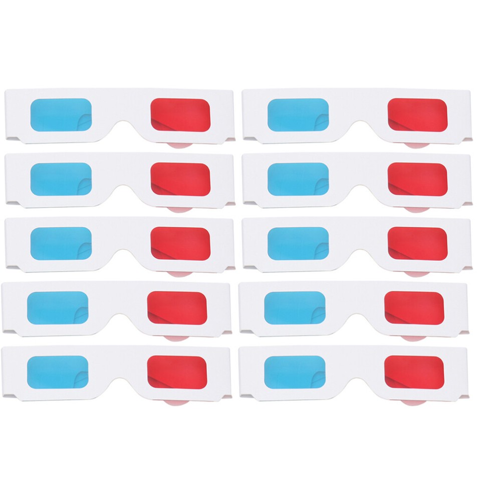 10 Pcs Cardboard Eyeglasses 3 for Viewing 3D Endless Fun with Prop | eBay