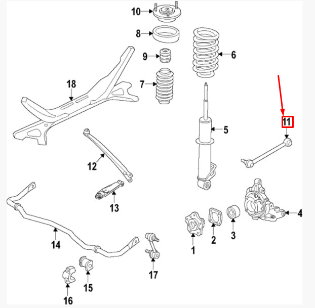 Porsche 981 718 Boxster Cayman Rear Suspension Track Rod Arm ...