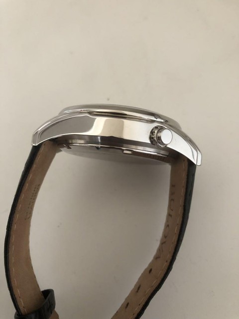 Bulova Precisionist 44.5 mm Stainless Steel Case Black Leather Band Men ...