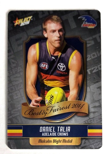 2015 AFL SELECT DANIEL TALIA ADELAIDE CROWS BEST & FAIREST CARD | eBay ...